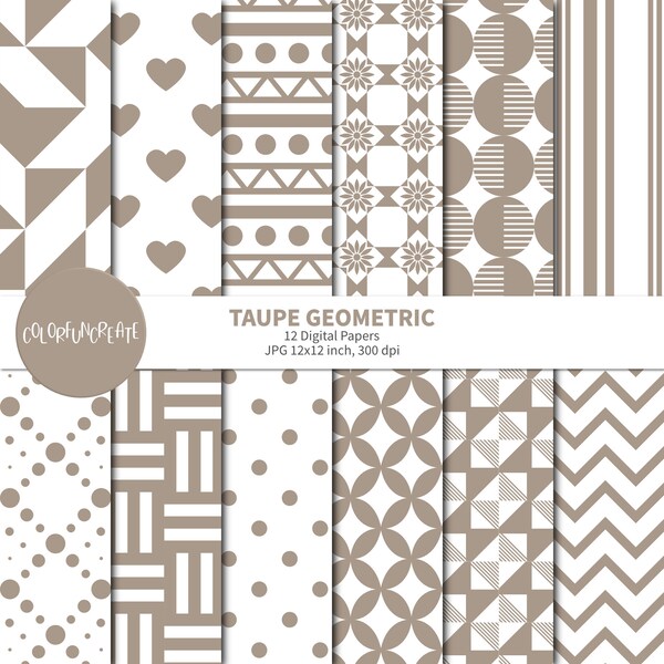 Taupe Geometric - Etsy