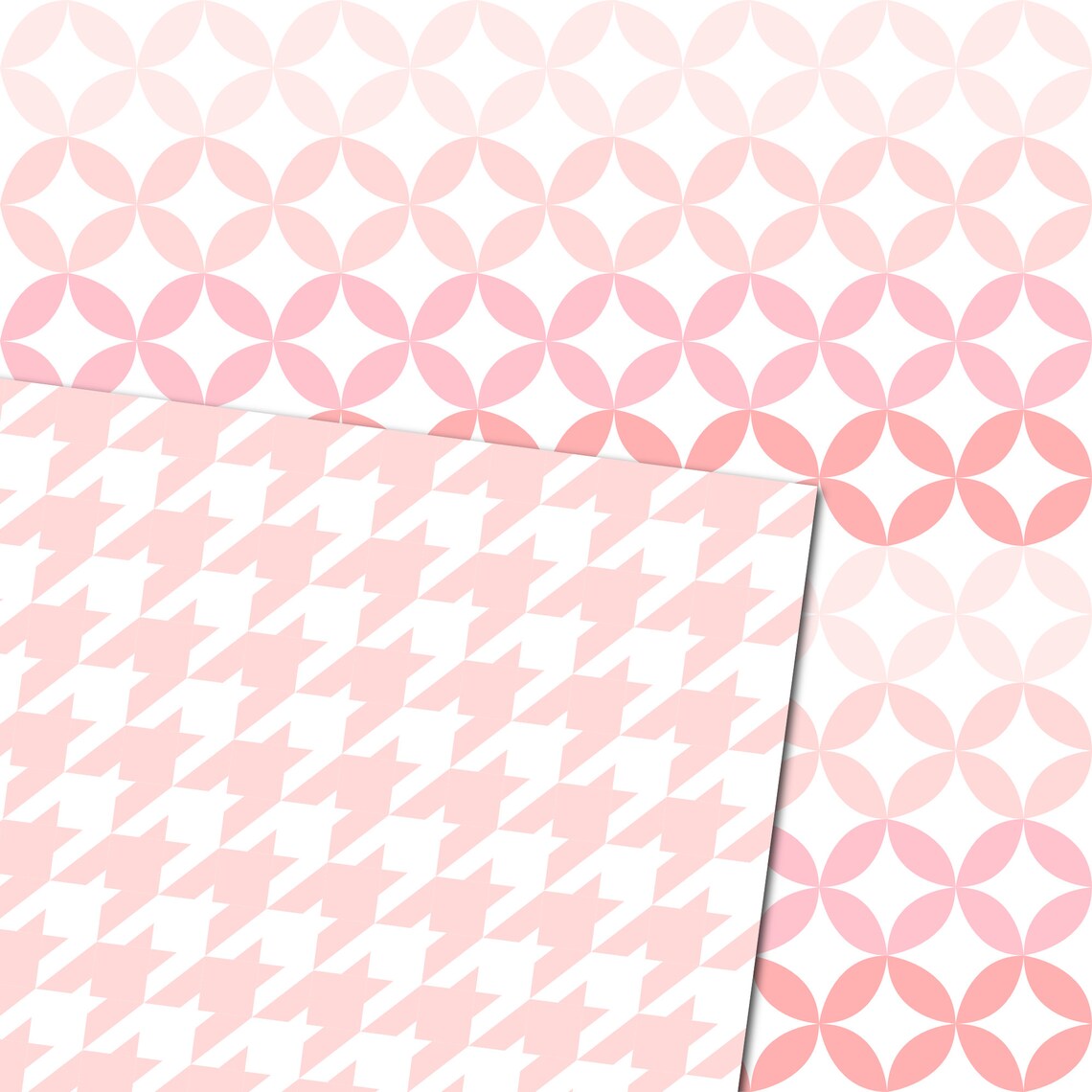 SALE Shades of Pink Digital Papers, Pink and White Digital Paper Pack ...