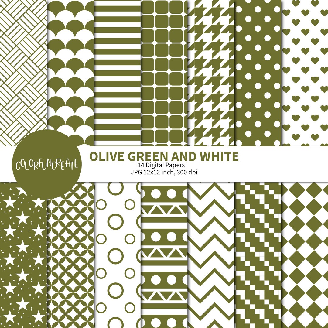SALE Olive Green Digital Papers Olive Green Digital Paper - Etsy