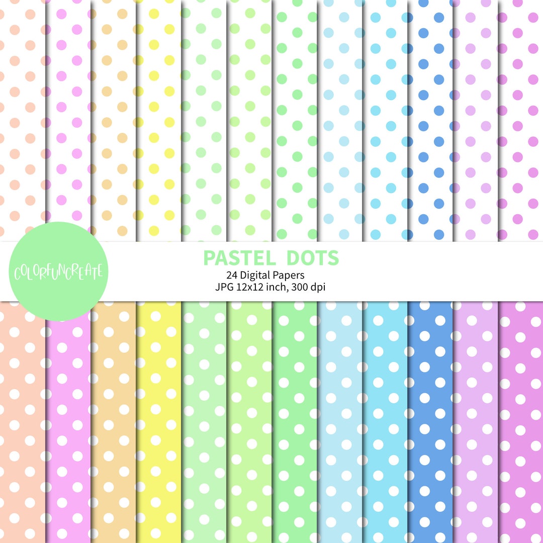SALE Pastel Dots Digital Papers, Colorful Dots Digital Papers, Colorful ...
