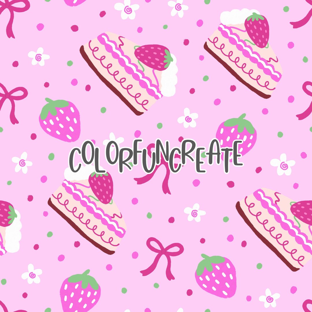 Strawberry Shortcake Seamless Pattern for Fabric, Crafts and DIY ...
