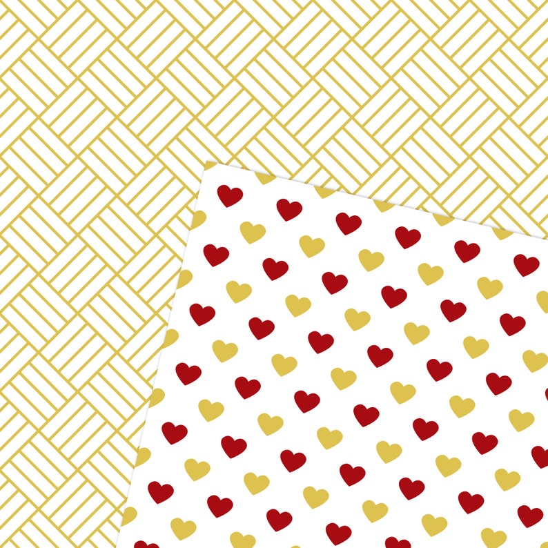 SALE Red and Gold Scrapbook Papers, Holiday Digital Paper Pack ...