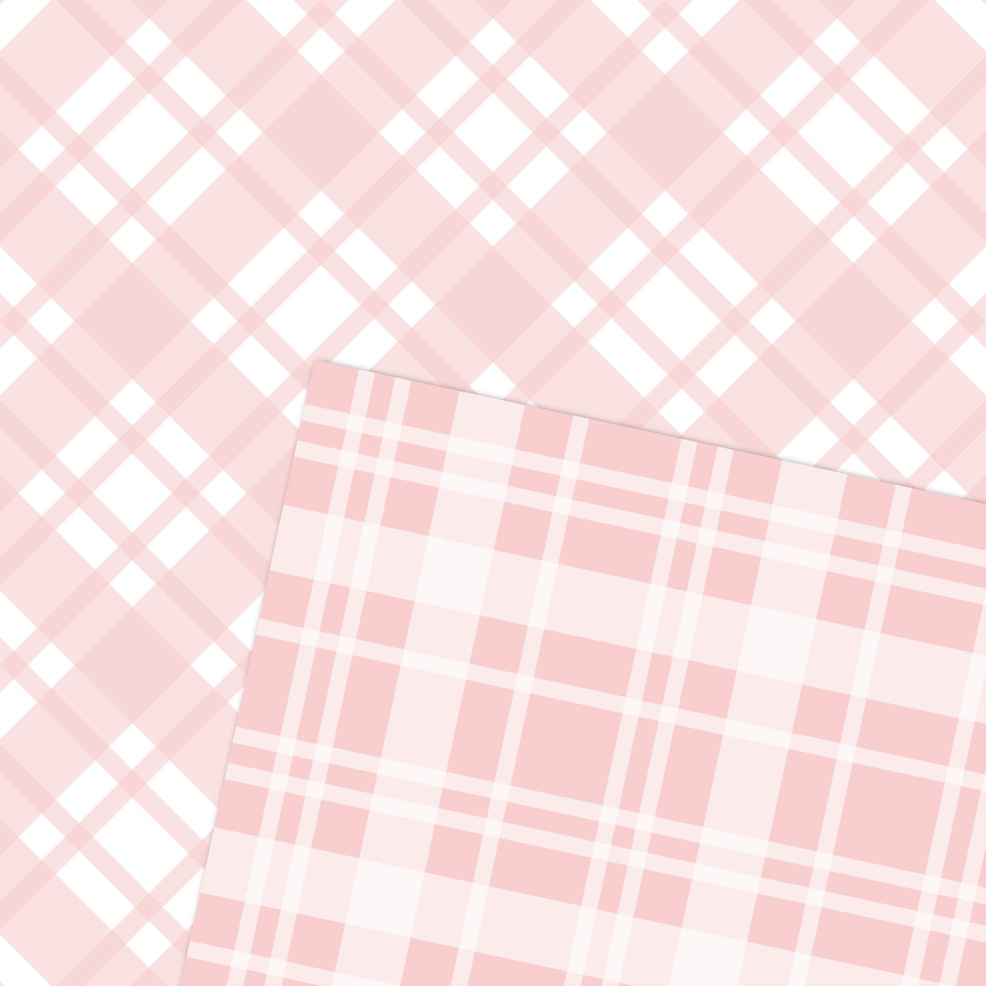 SALE Pastel Pink Plaid Digital Papers, Seamless Patterns for ...