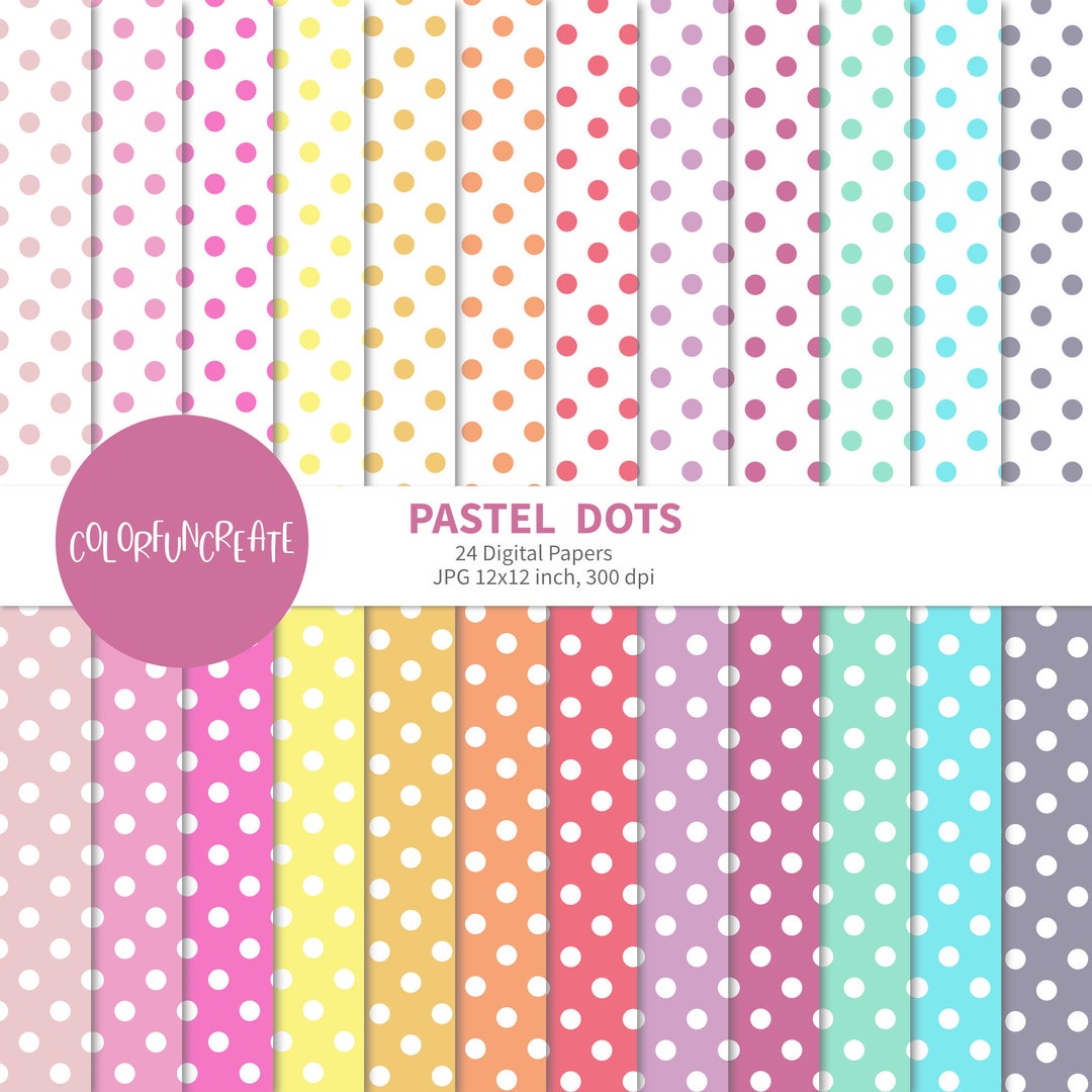 SALE Pastel Dots Digital Papers, Colorful Dots Digital Paper Pack, Dot ...