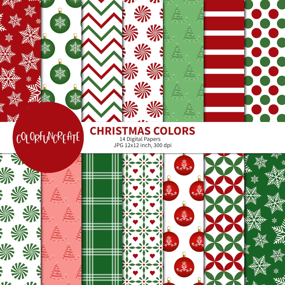 SALE Christmas Scrapbook Papers, Christmas Digital Papers, Scrapbook ...