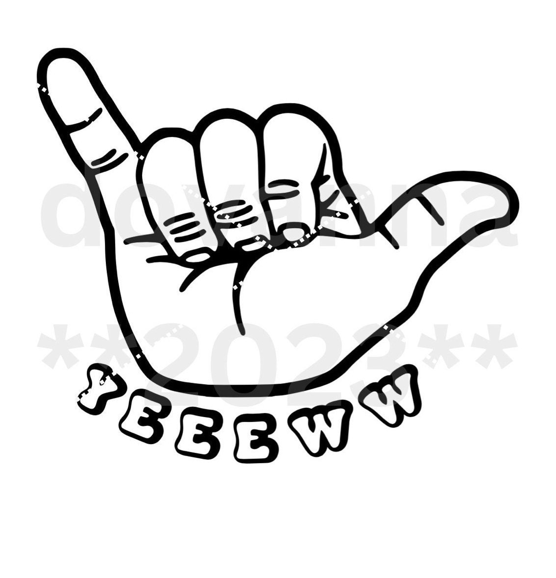 Shaka Hand Yeeww 4x4 Decal 4wd Decal - Etsy