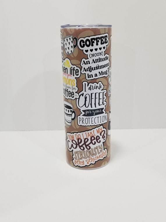 Coffee Tumbler sticker Bombed Look Actual Item - Etsy