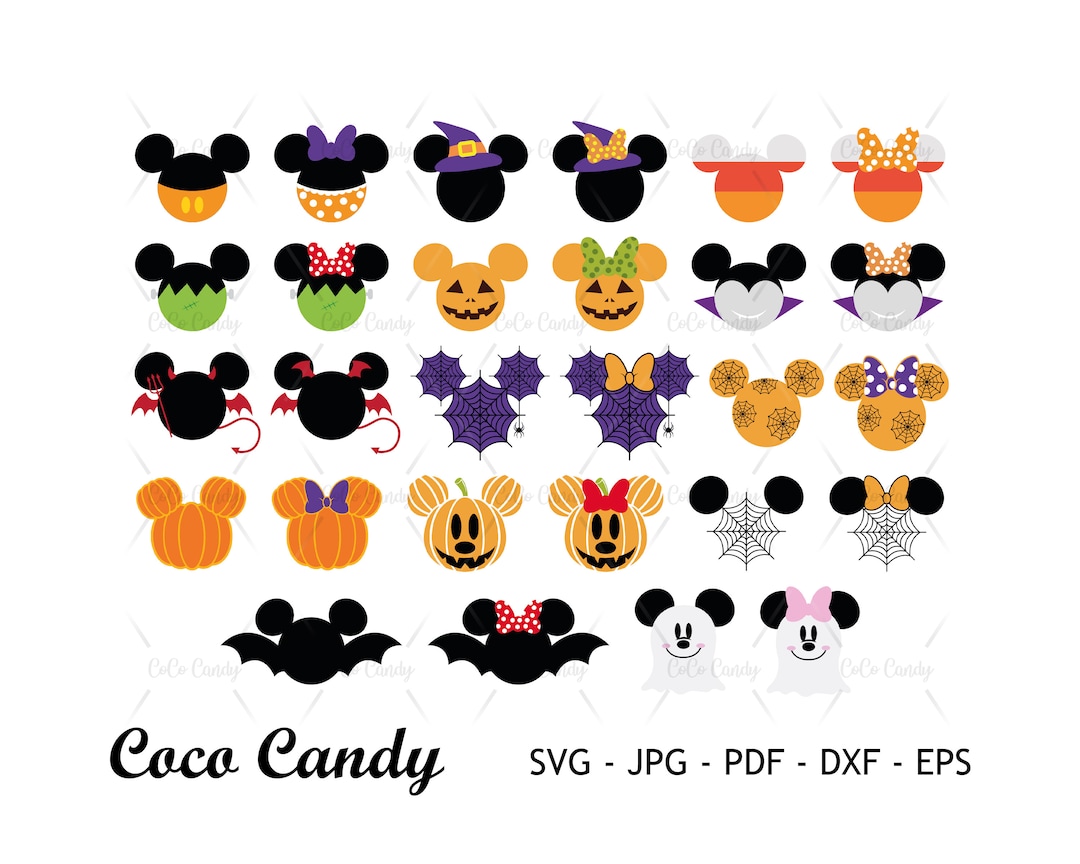 Halloween Mouse Ears SVG Bundle | Mouse Head Quote Svg | Tshirt Design ...
