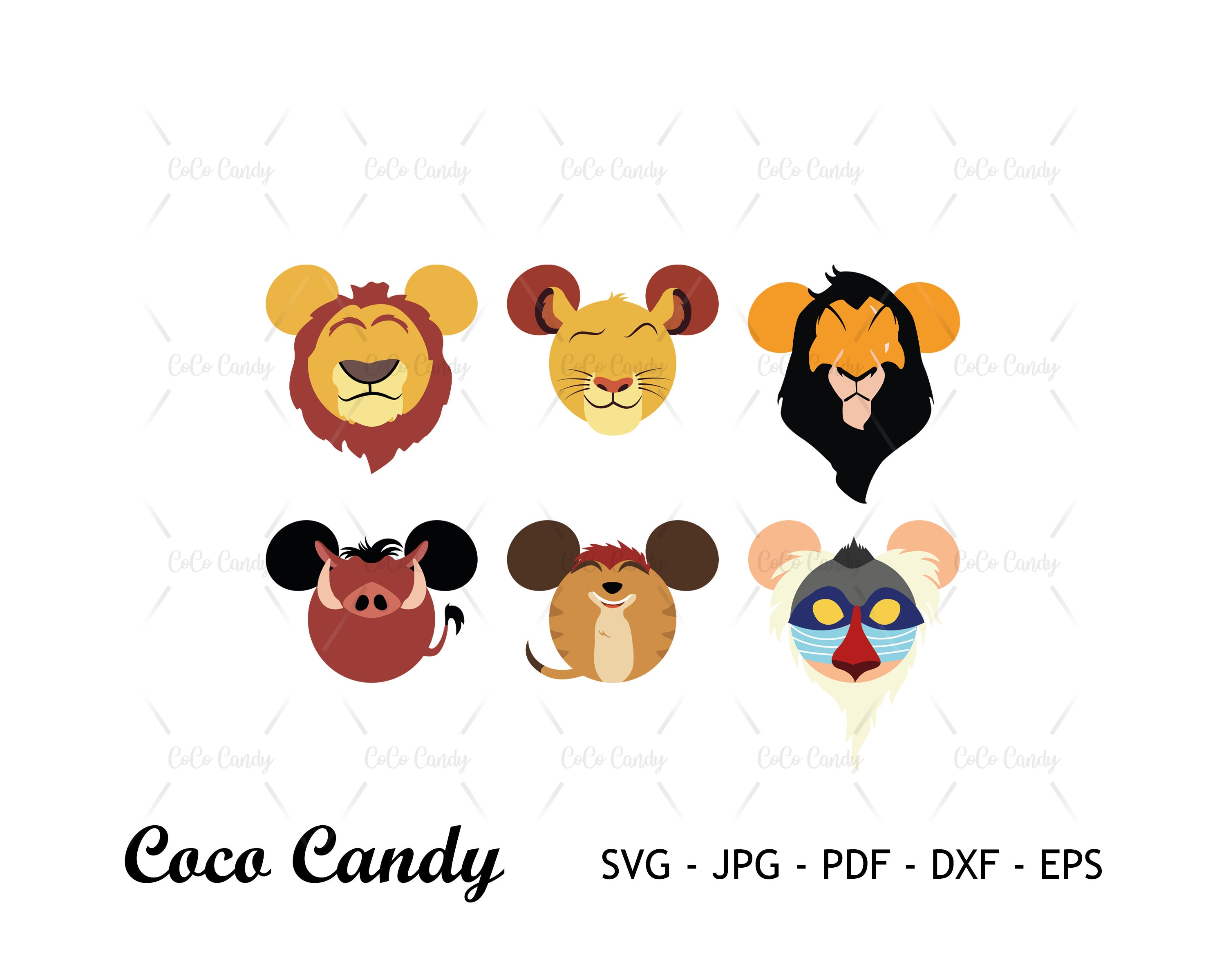 Lion King Mouse Ear SVG | Animal Svg | Lion Svg | Mouse Head Svg ...