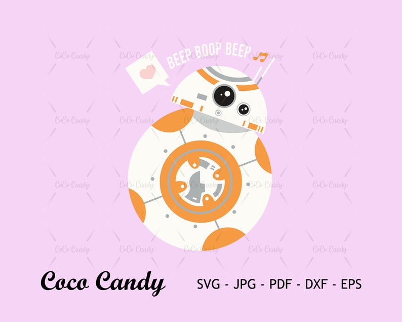Beep Boop Beep SVG Bb8 SVG Heart Svg Valentine Svg - Etsy