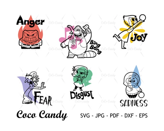 Inside Out Svg anger SVG Fear Svg Inside Out Svg Joy - Etsy