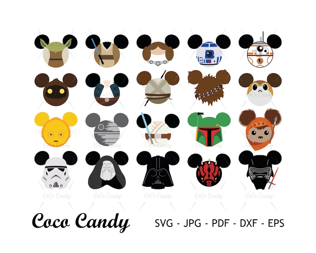 Star Wars Mouse Ear SVG Bundle | Mouse Head Svg | Mouse Svg | Funny ...