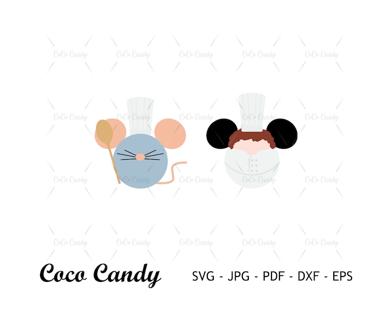 Ratatouille Mouse Ear SVG Bundle | Chef Svg | Mouse Head Svg | Mouse ...