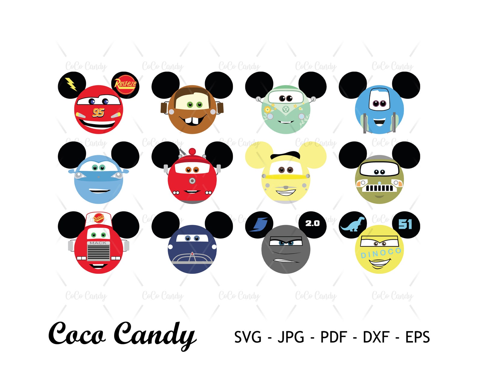 Cars Mouse Ear SVG Bundle | Villain Svg | Mouse Head Svg | Mouse Ear ...