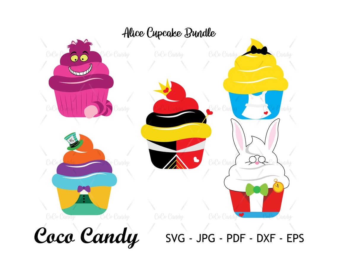 Alice Cupcake SVG Cake SVG Snack Svg Birthday Svg - Etsy