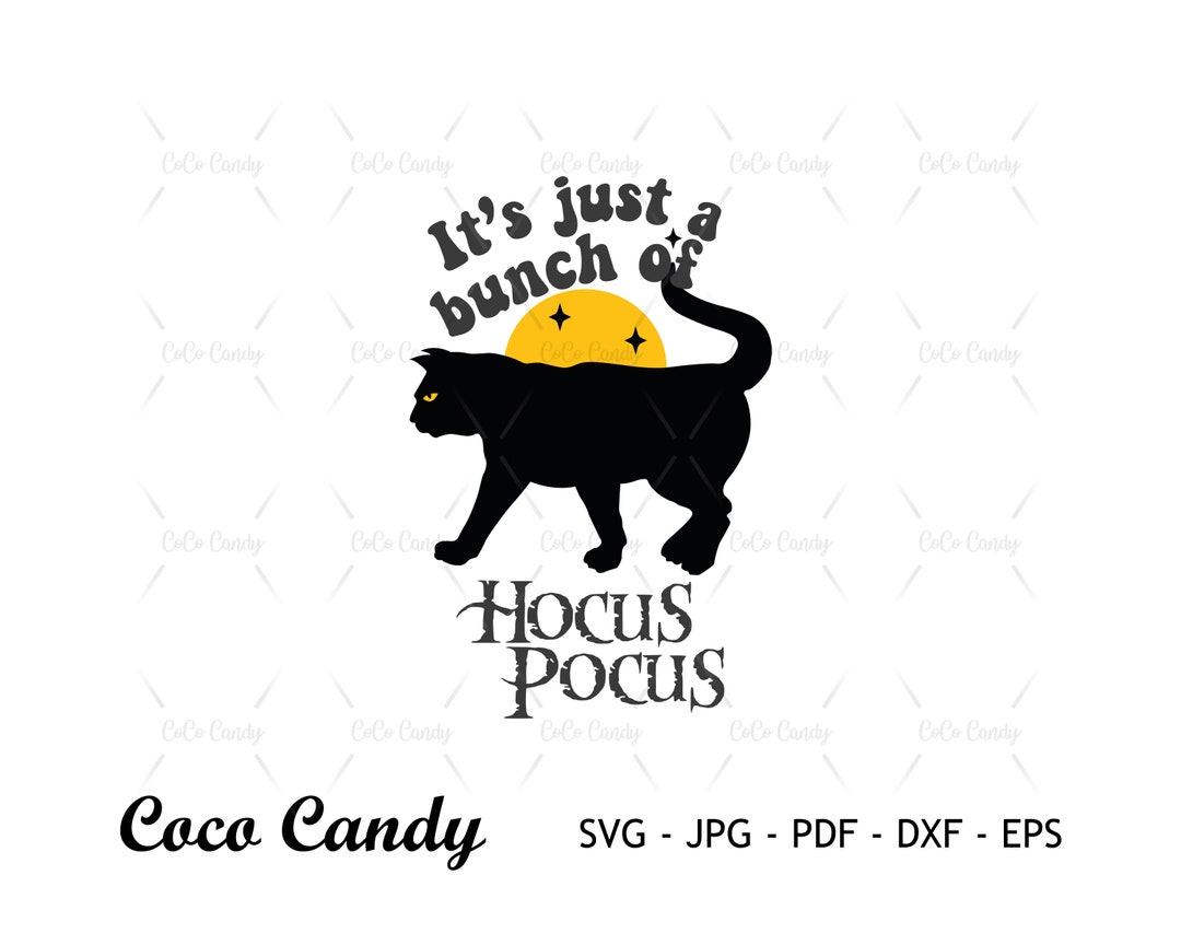 Hocus Pocus SVG | Funny Witch Cat Design | Halloween Svg | Tshirt ...
