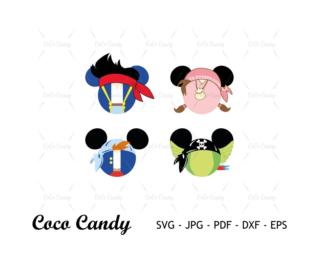 The Neverland Pirates Bundle Svg Pirate Jake SVG Mouse Ear SVG Izzy Svg ...