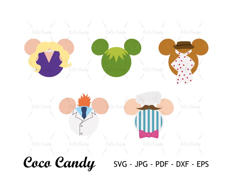 Muppets Ear Bundle Svg Animal SVG Mouse Ear SVG Frozzie - Etsy