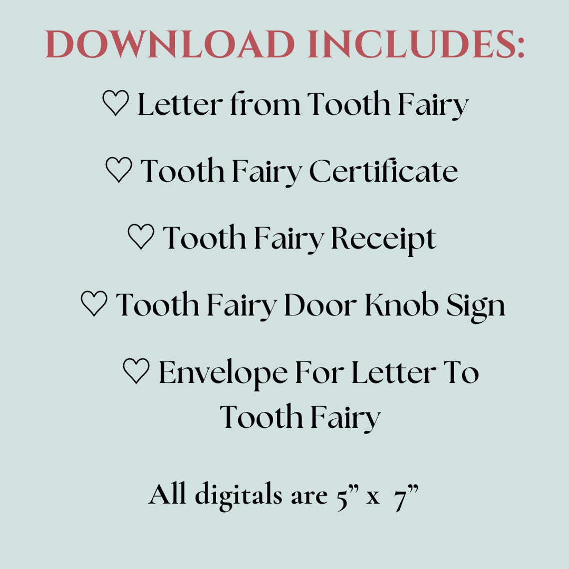 Garden Themed Tooth Fairy Printable Set With Certificate, Tooth Receipt ...