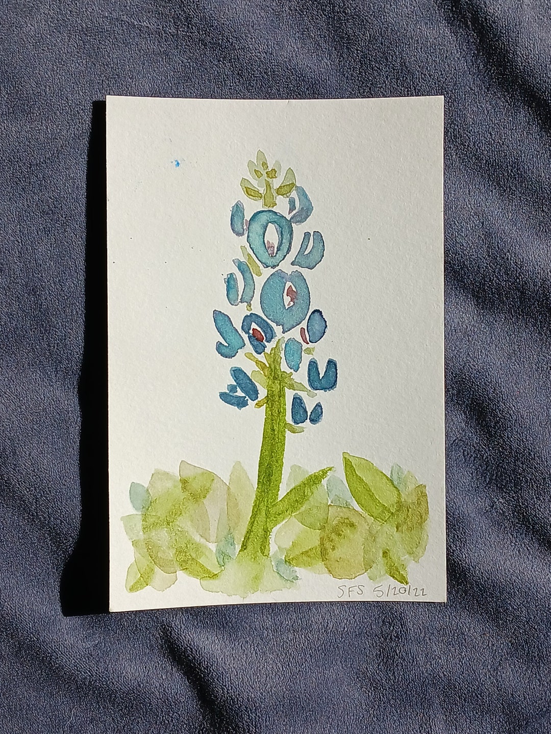 Original Bluebonnet Watercolor Painting - Etsy