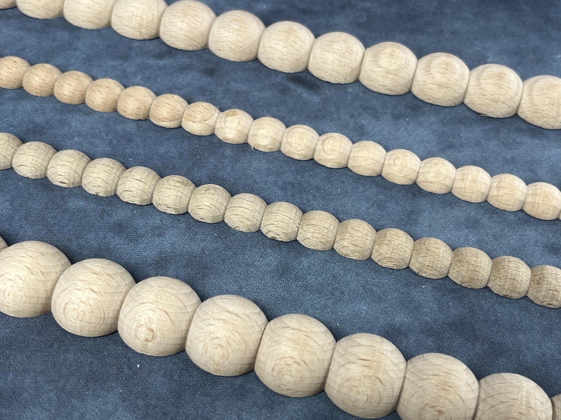 H0.3" to H4.0" Beaded Bobbin Trim, Semi-round Solid Wood Molding for ...