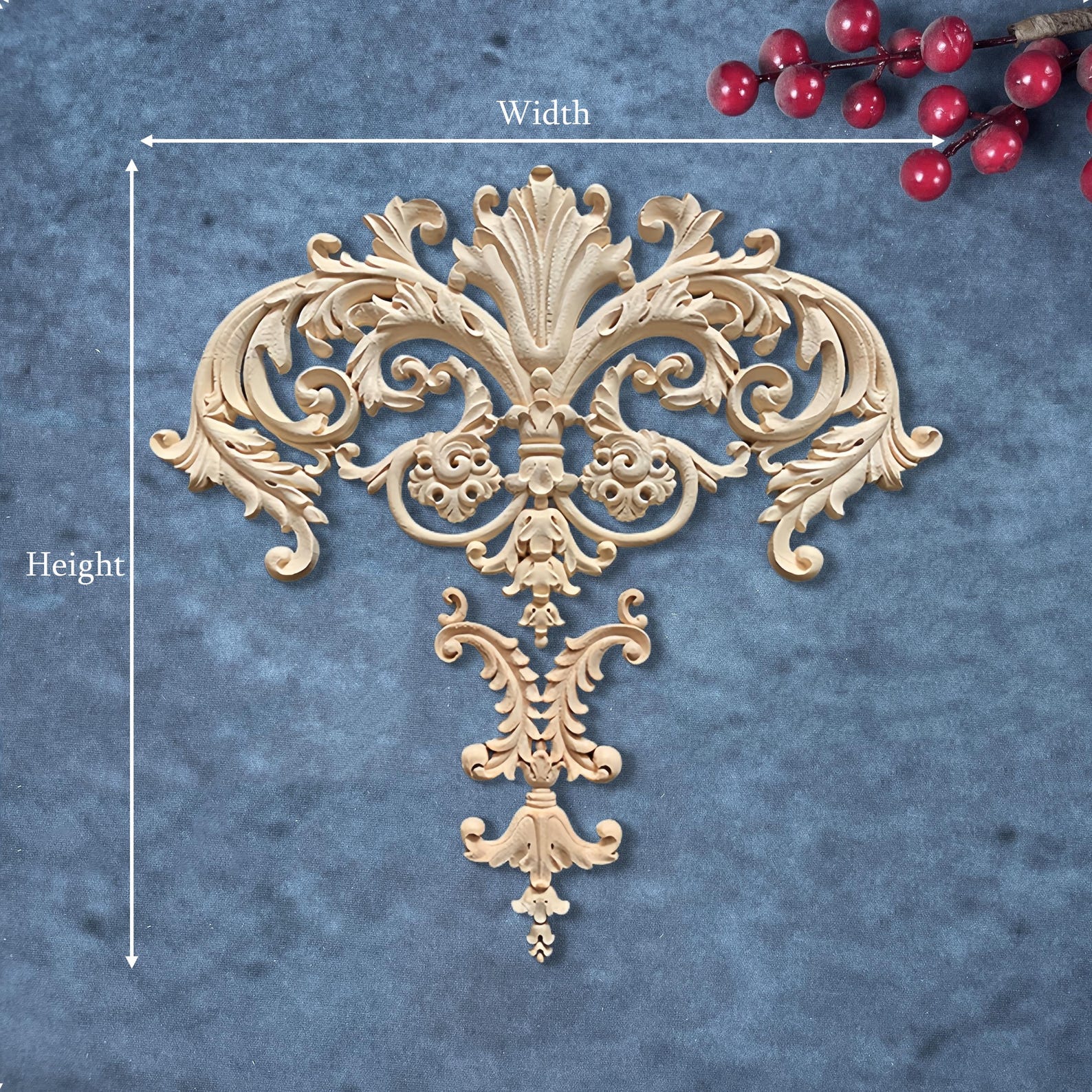 French Style Carved Wood Wall Decor – Floral & Scrollwork Appliqué ...