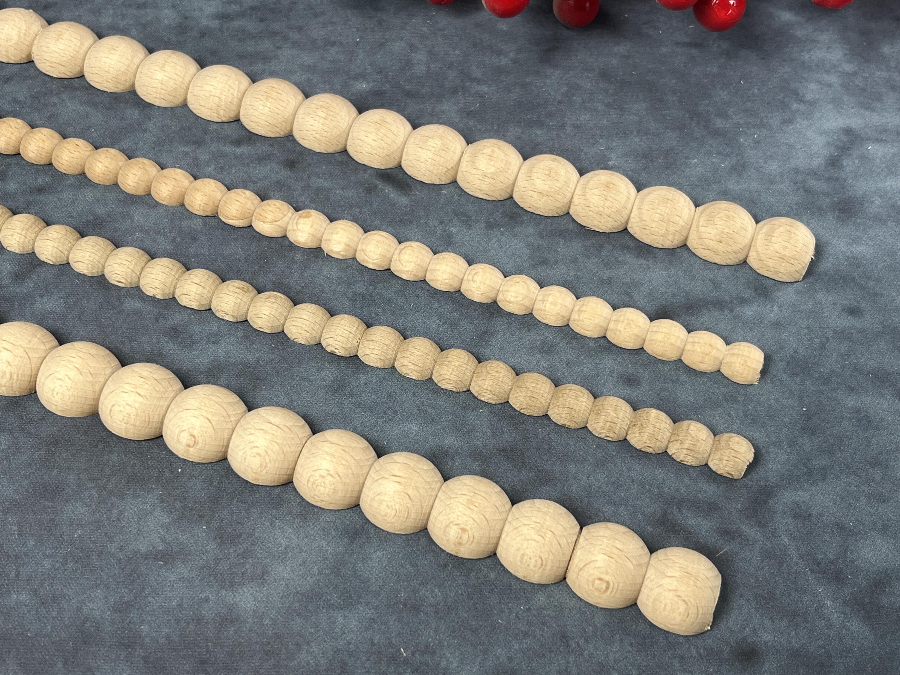 H0.3" to H4.0" Beaded Bobbin Trim, Semi-round Solid Wood Molding for ...