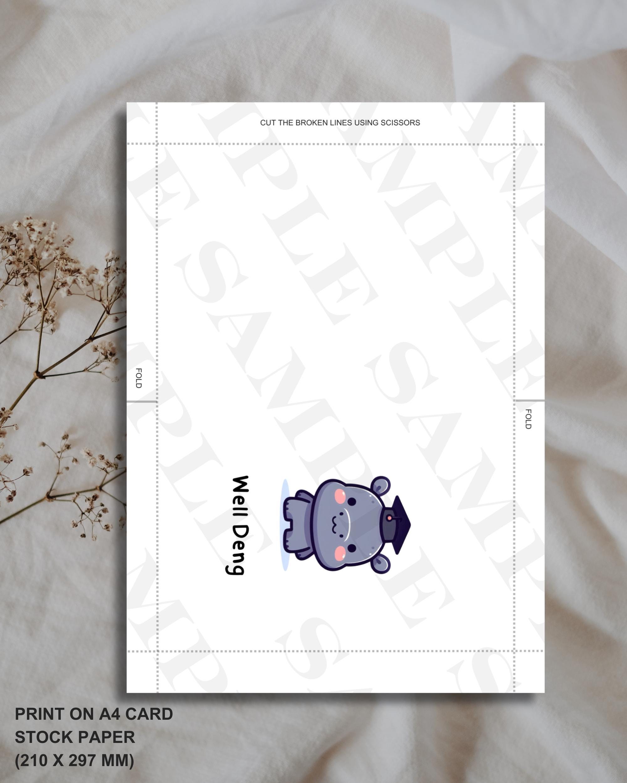 Printable Moo Deng Graduation Card, Moo Deng Card, Digital Download ...
