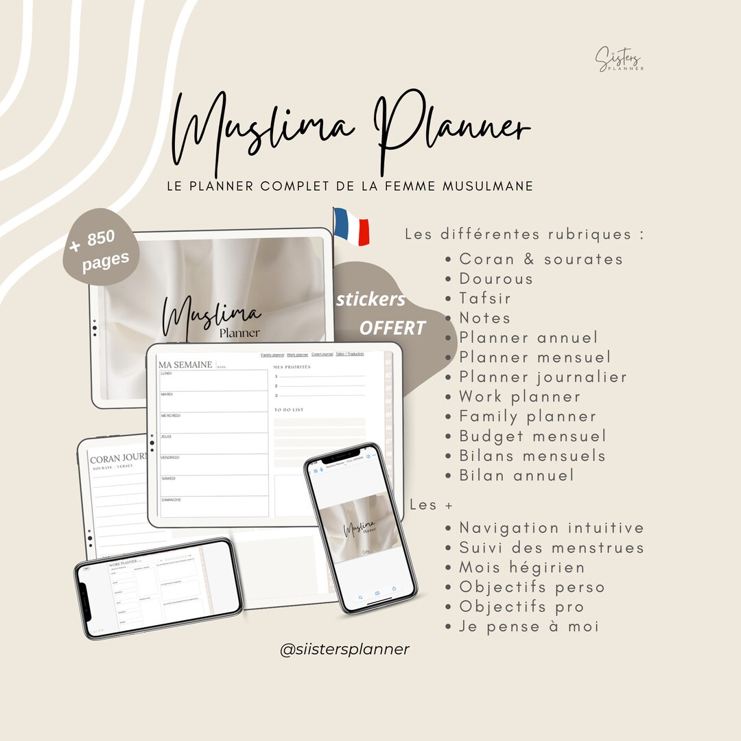 Muslima Planner L'agenda Digital Numérique Calendrier, Islamic Planner ...
