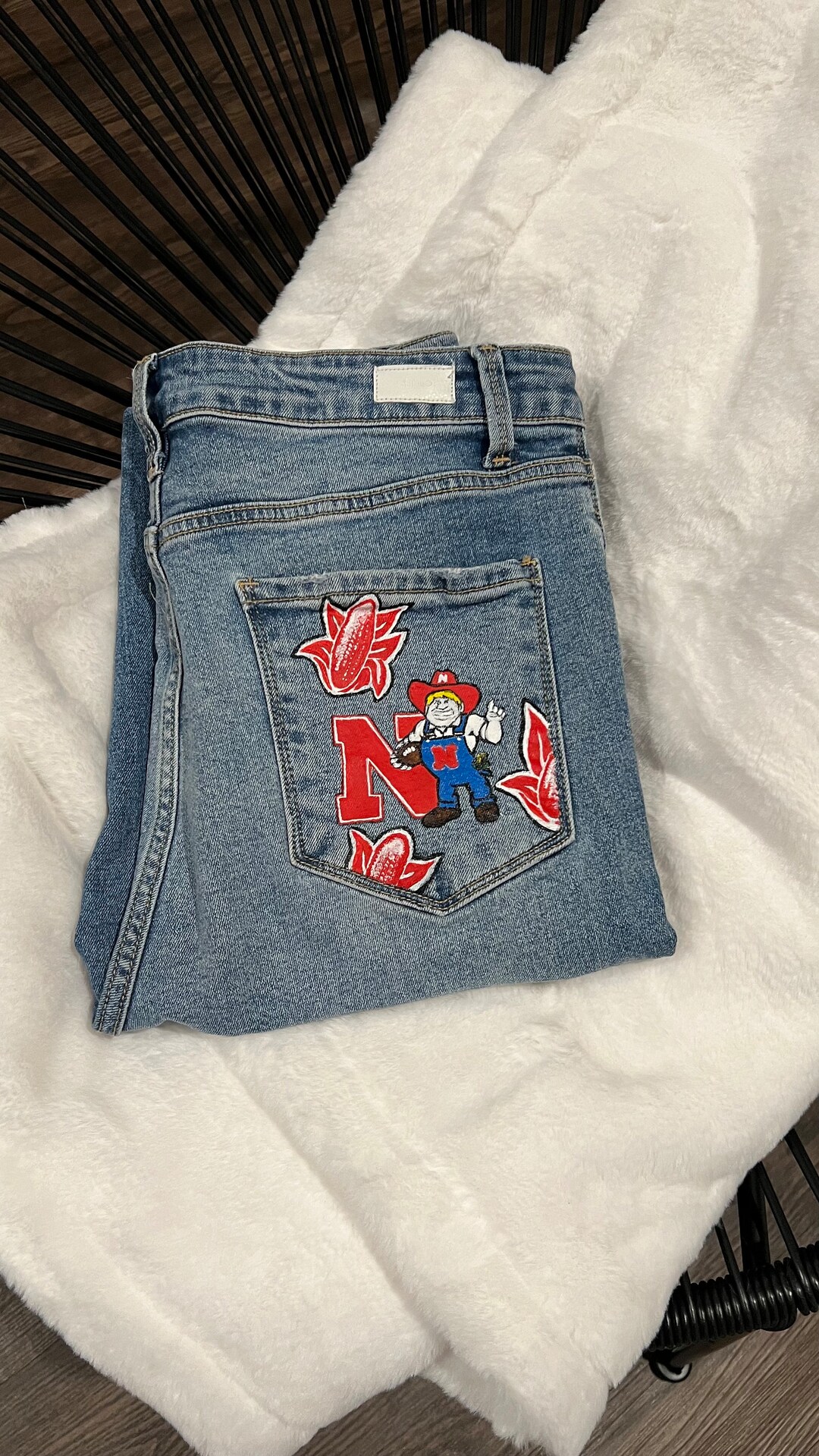 Custom Painted Denim Jeans - Etsy