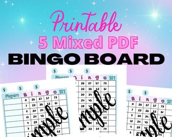 10 Mixed BINGO BOARD BUNDLES 1-15 Lines 75 Ball Marble - Etsy