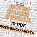 Blocks Bingo Board, 5 Mixed Sheets, Printable PDF Files Download, 8 ...