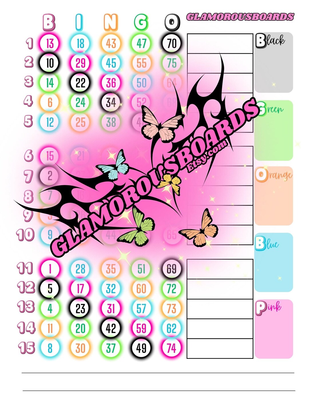 NEW** Rainbow Bingo Board (instant Download 5 Bingo Sheets PDF Letter ...