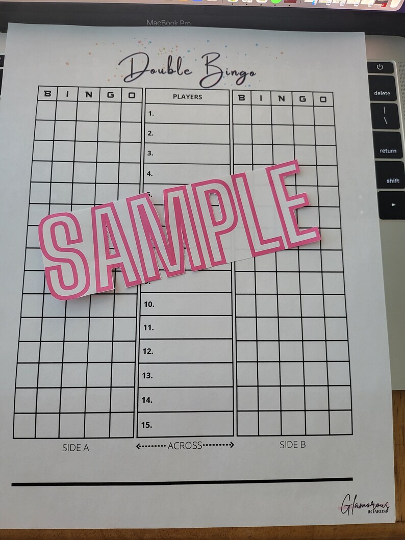 DOUBLE BINGO BOARD Mixed & Blank, 1-15 Lines, 75 Ball, Bingo Boards, 2 ...