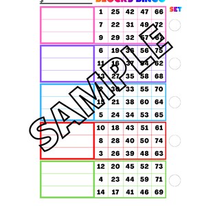 Blocks Bingo Board, 5 Mixed Sheets, Printable PDF Files Download, 8 ...