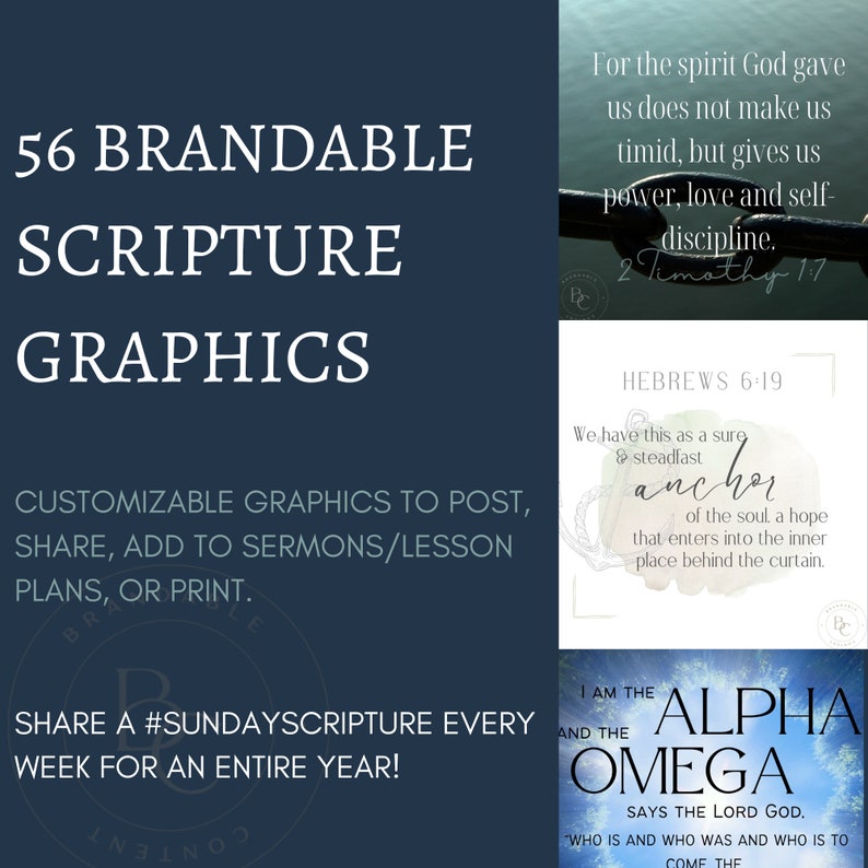 Custom Scripture Package | 56 Editable Canva Graphics | Social Media ...