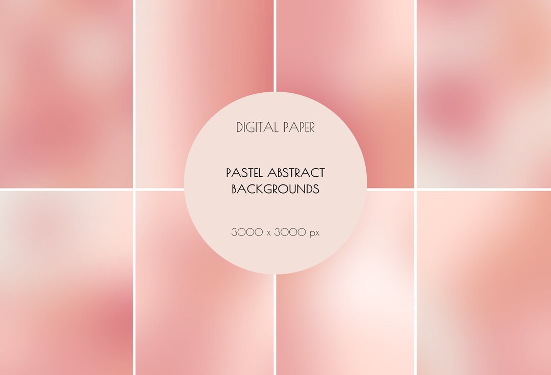 8 Gradient Pastel Colors Digital Paper, Background in Light Pink Color ...