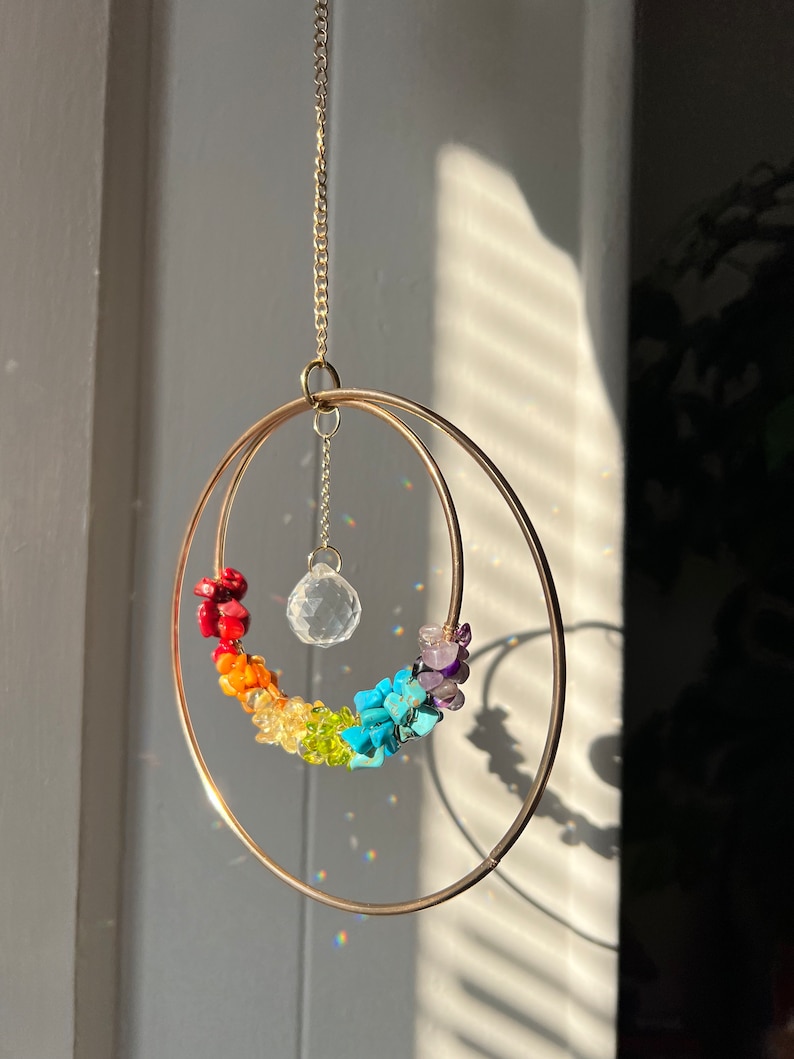 Rainbow Gem Chip Encrusted Sun Catcher - Etsy