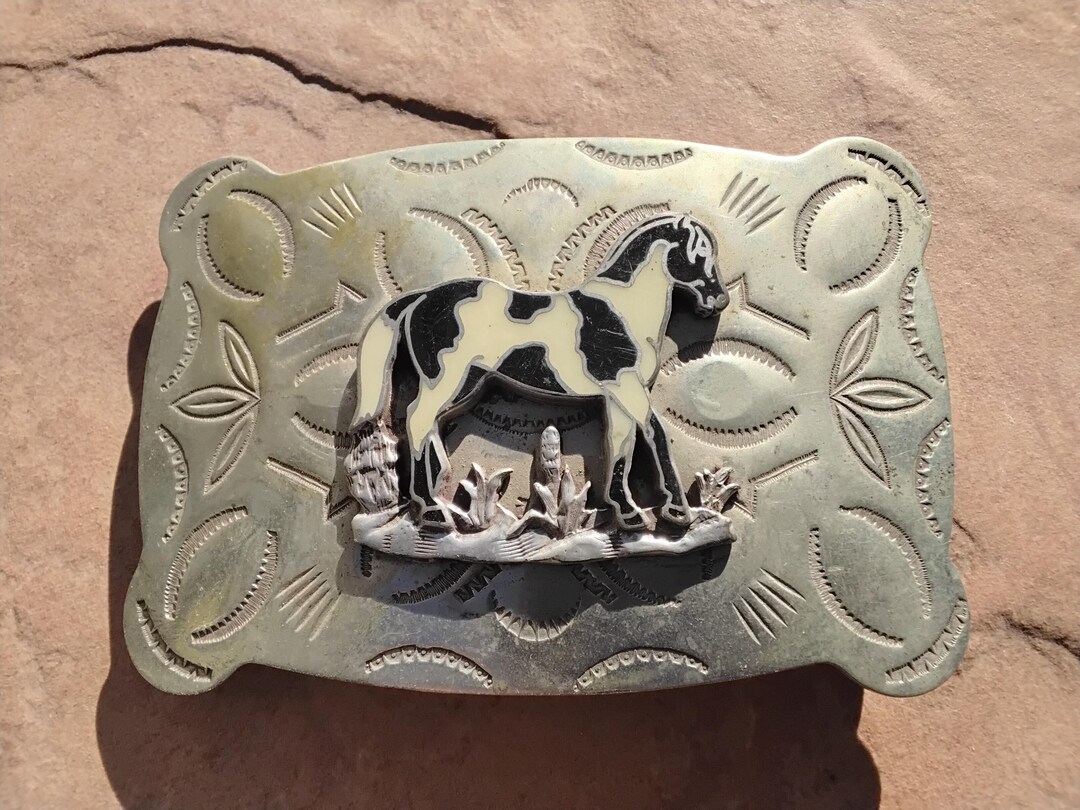 Vintage Western Rodeo Belt Buckle Large High Quality Mid-century Horse ...