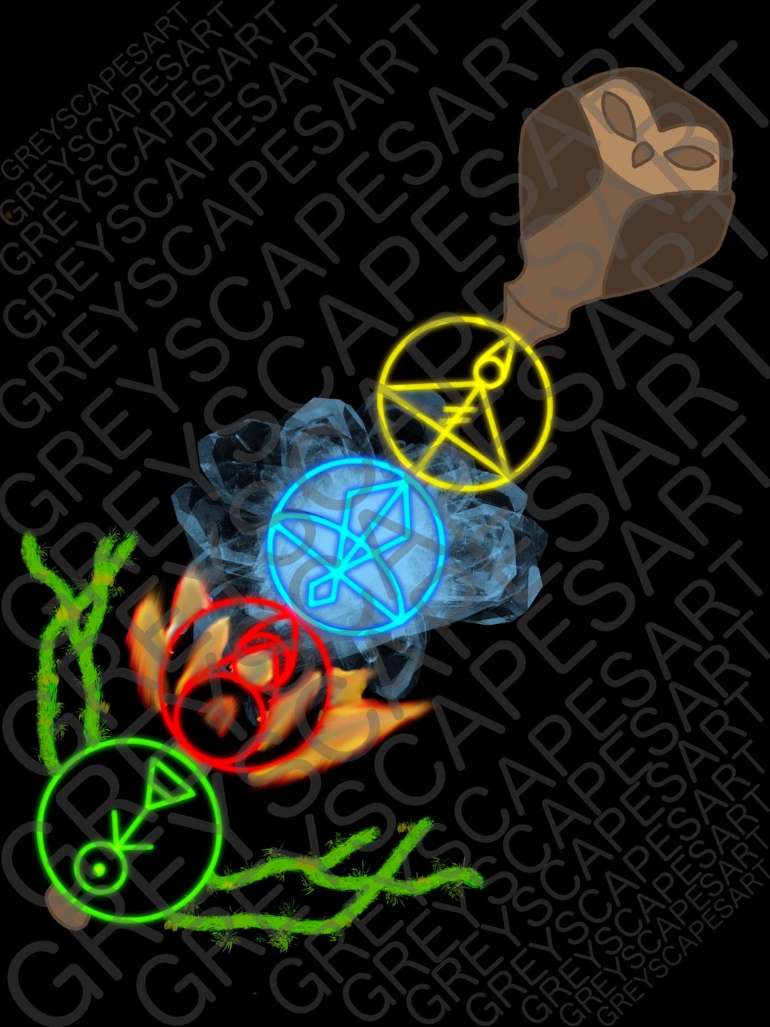 Owlbert Staff With Glyphs-the Owl House - Etsy