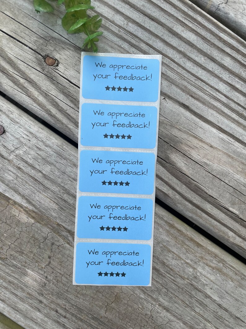 We Appreciate Your Feedback Packaging Stickers L Leave A Review ...