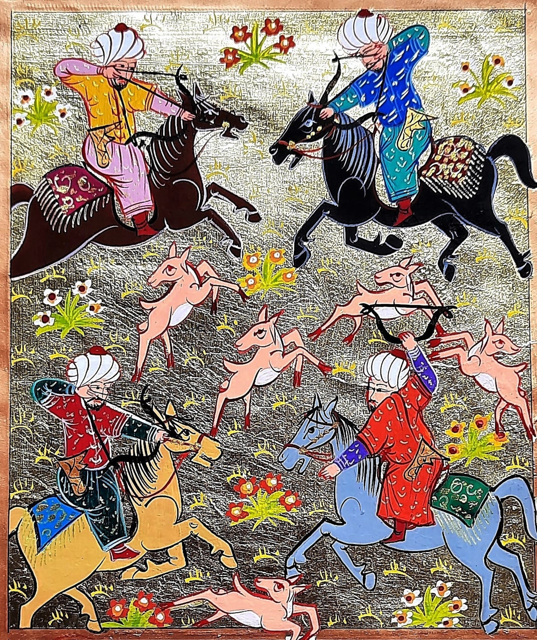 Ottoman Miniature Painting With the Theme of Hunting Scene - Etsy
