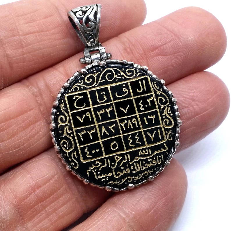 Handcrafted Onyx Al Fattah Talisman Engraving Necklace - Etsy