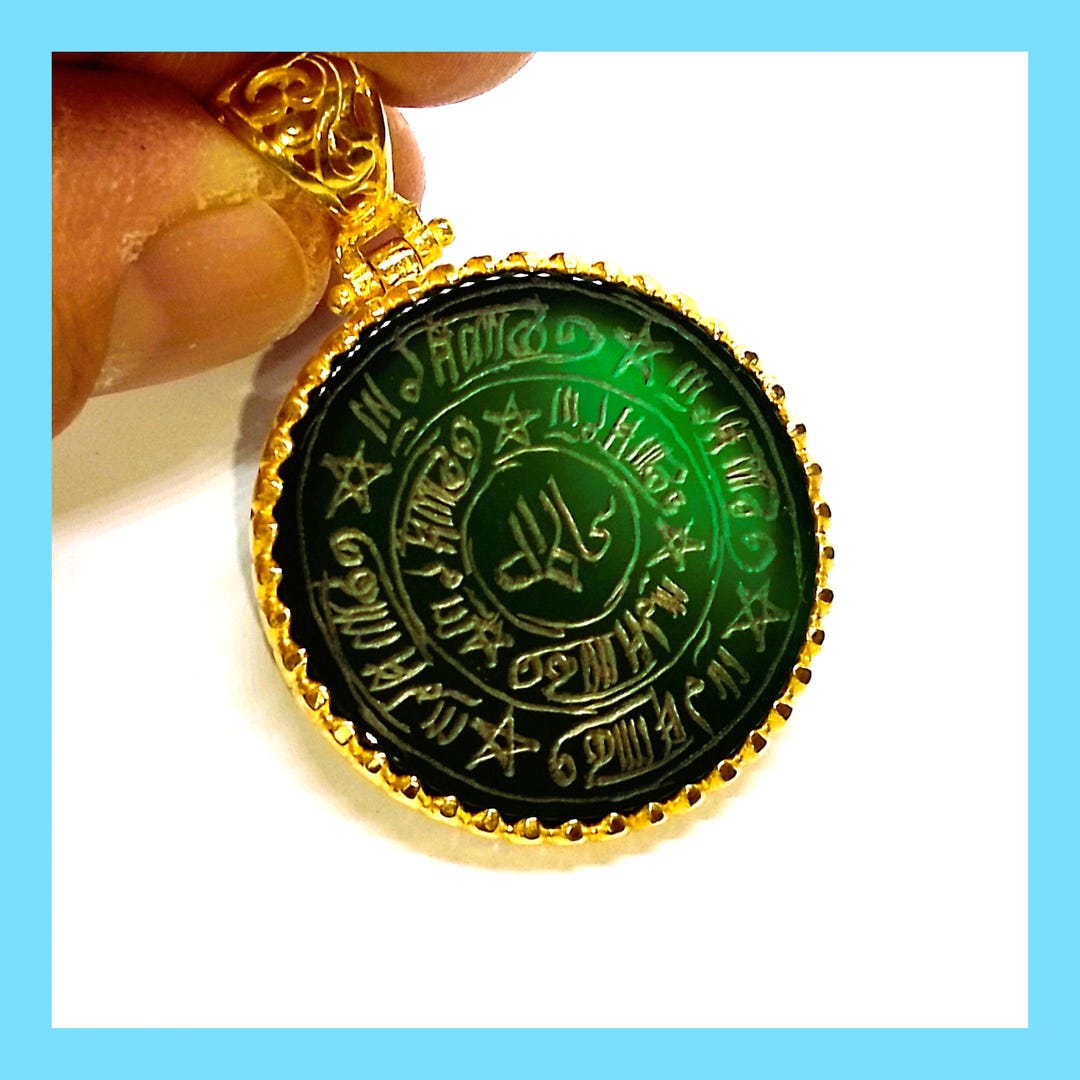 Islamic Hand Engraving Agate Stone Silver Design Talisman Pendant - Etsy