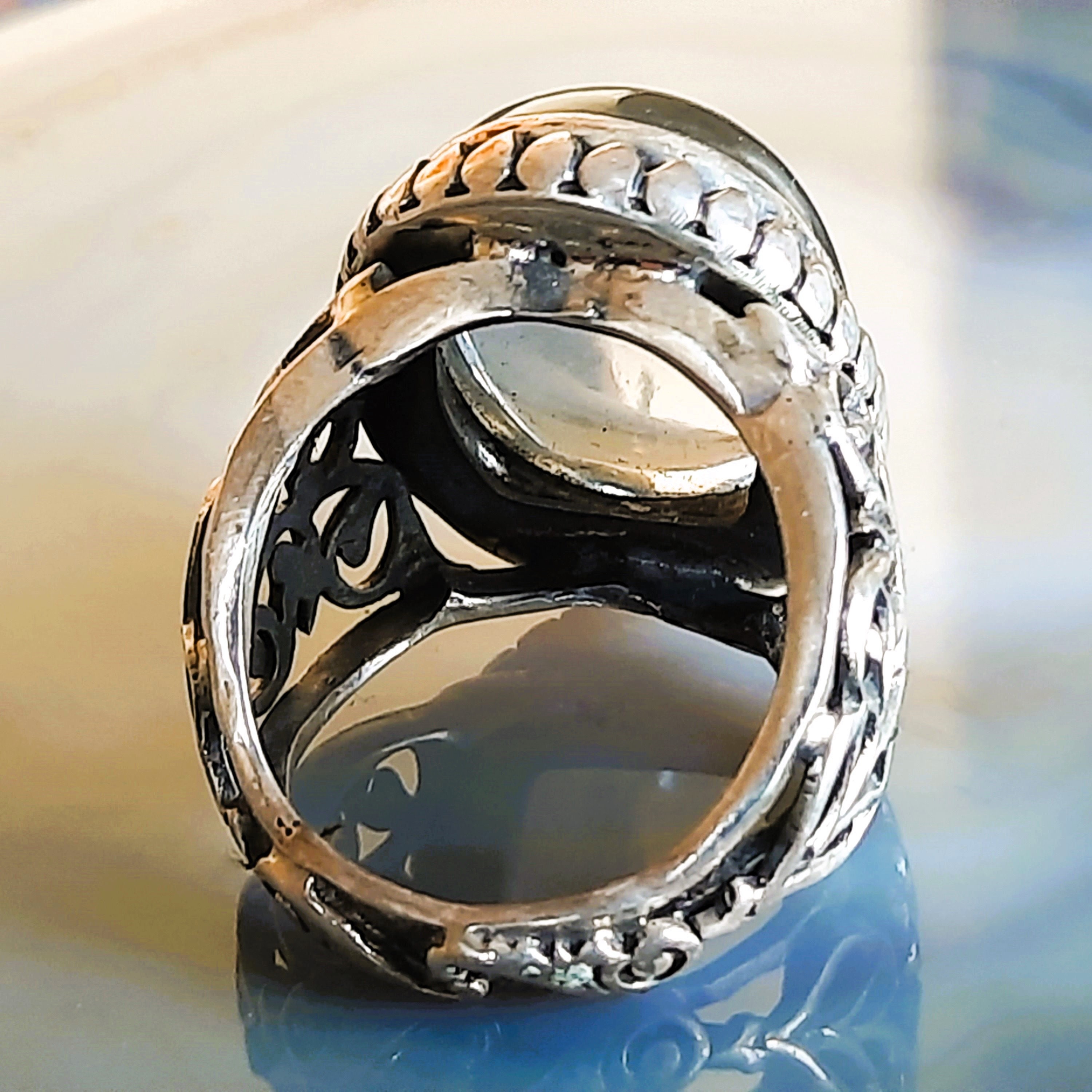 Unique Handmade Najaf Stone Vintage Men Ring - Etsy