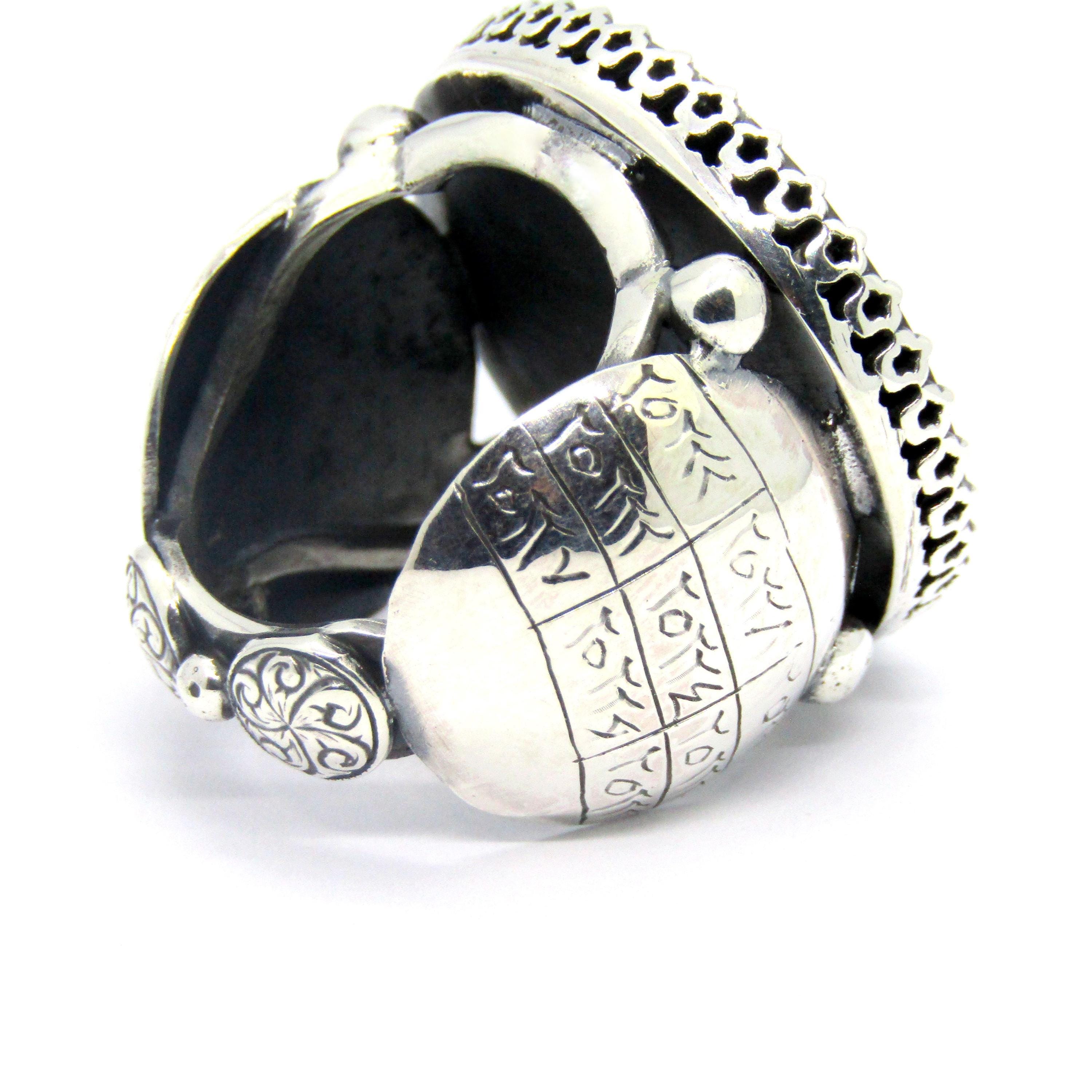 Sterling Silver Berhatiah Ring, Seven Sleepers Talisman, 7 Verses ...