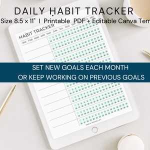 Habit Tracker Printable Goal Tracker Workout Tracker Monthly Habit ...