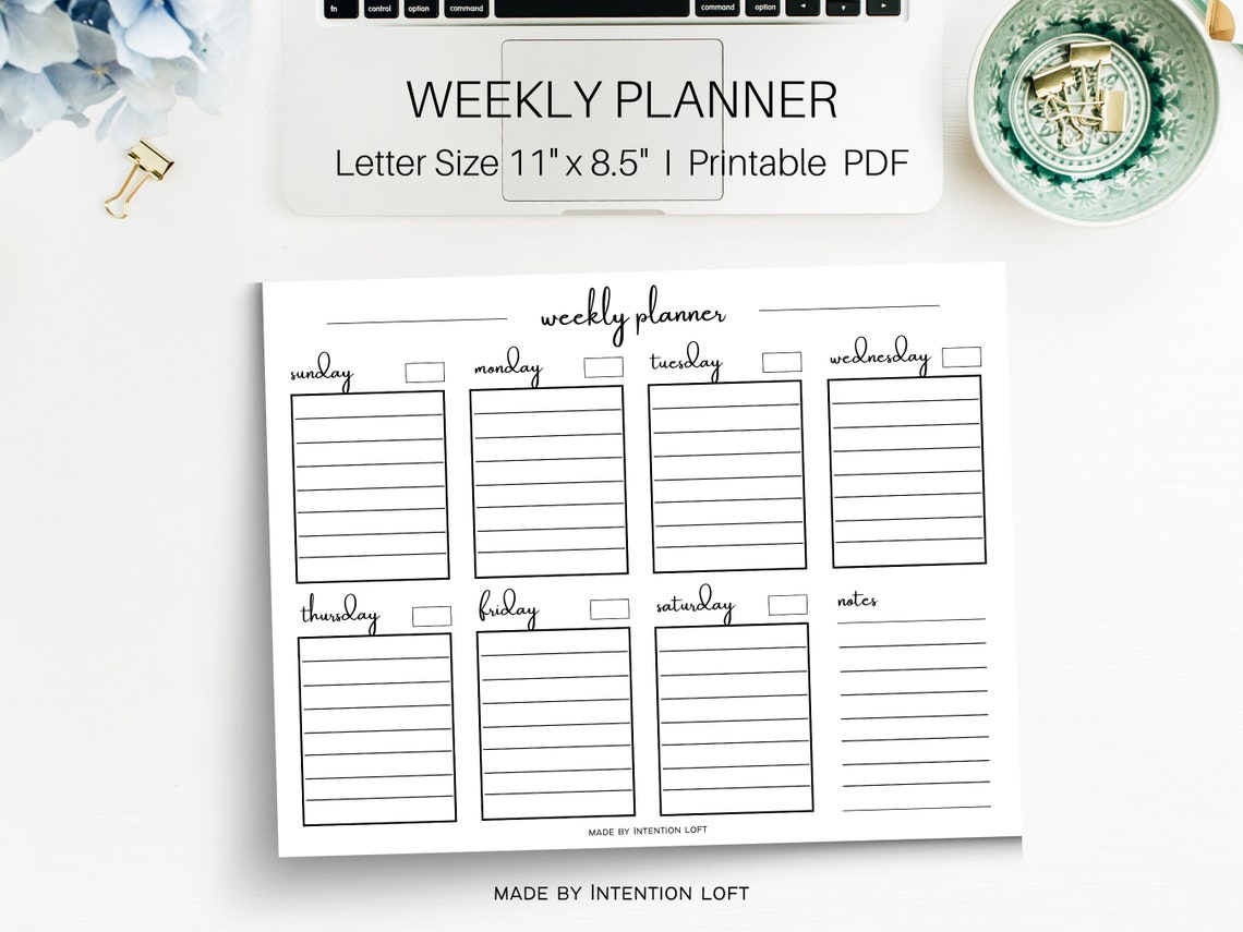 Weekly Planner Printable Landscape Printable to Do List - Etsy