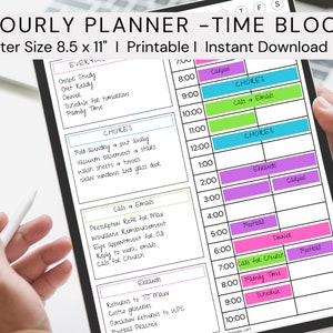 Hourly Planner - ADHD Planner - Time Blocking Planner Printable -work ...