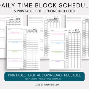 Time Blocking Planner Printable-block Schedule Planner-adhd - Etsy